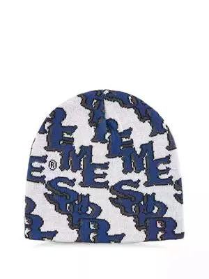 Supreme Slanted Gothic Monogram-pattern Beanie Hat - White