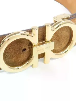 FERRAGAMO Suede Gancini Buckle Belt