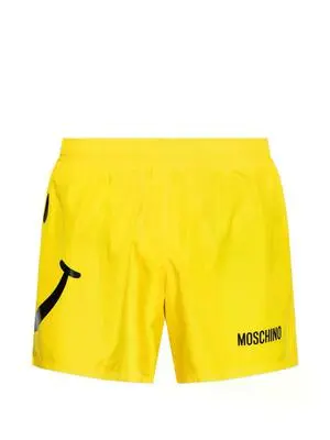 Moschino Smiley Logo Print Swim Shorts - Yellow