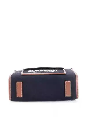 Burberry Freya Shopping Tote Canvas With Leather Mini Shoulder Bag