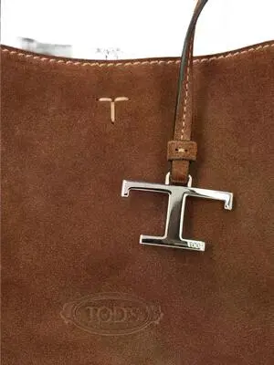 TOD'S T Timeless Suede Tote Bag