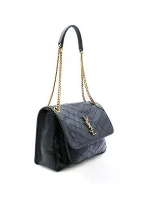 Saint Laurent Medium Niki Leather Shoulder Bag - Black