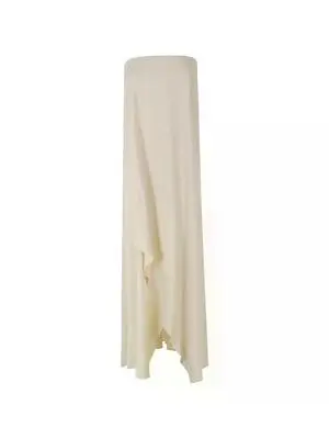 SEMICOUTURE Zoey Strapless Asymmetric Dress - Neutrals