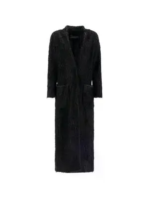 Herno Shaggy-knit Single-breasted Coat