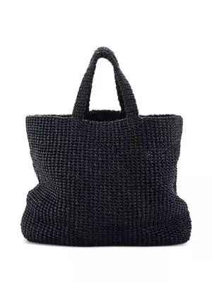 Prada Logo Raffia Tote Bag