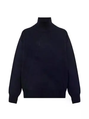 RÓHE Navy Ribbed Turtleneck Sweater