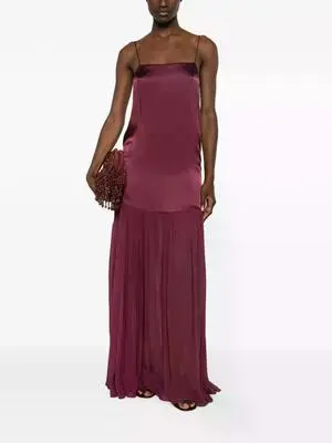 ANINE BING Clementine Pleated-skirt Maxi Dress - Red