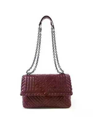 Bottega Veneta Intrecciato-leather Shoulder Bag - Red