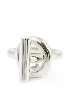 Hermès Engraved Logo Ring - Silver