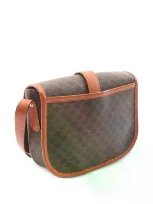 Celine Macadam Monogram Canvas And Leather Shoulder Bag - Brown
