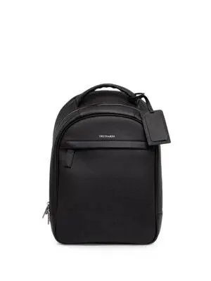 TRUSSARDI Logo-print Pebbled Leather Backpack