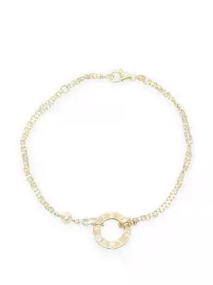 Cartier 18k Yellow Diamond Pave Logo Circle Bracelet - Gold