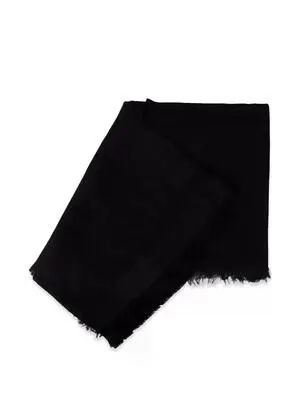 Elisabetta Franchi Logo-jacquard Frayed Scarf - Black