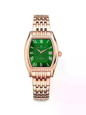 CHRISTIAN VAN SANT Gemma 34mm Watch With Crystal Embellished Bezel - Green