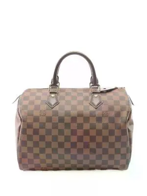 LOUIS VUITTON 2015 Speedy 30 Damier Ebene Handbag - Brown