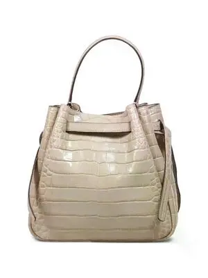 Tory Burch Romy Crocodile-effect Small Tote Bag