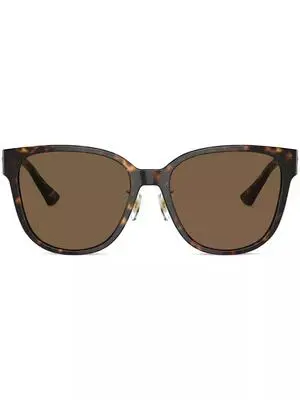 Versace Tortoiseshell Effect Square Frame Sunglasses - Brown