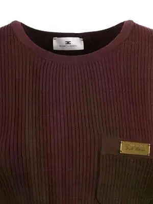 Elisabetta Franchi Ribbed Logo-plaque Sweater