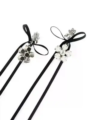 Simone Rocha Crystal-embellished Satin-bow Drop Earrings