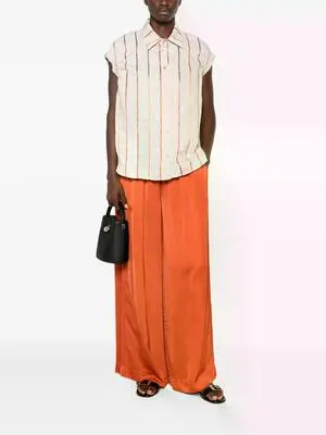 VICOLO Stripe-print Ruffled Shirt