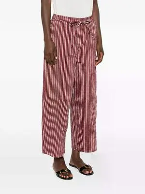 VICOLO Vertical-stripe Drawstring Trousers