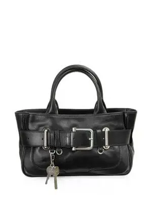 OSOI Mini Brocle Buckled Leather Tote Bag - Black