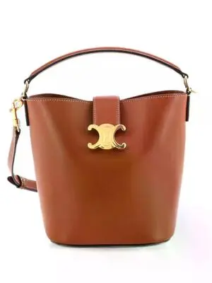 Celine Louise Bag Leather Small Bucket Bag - Brown