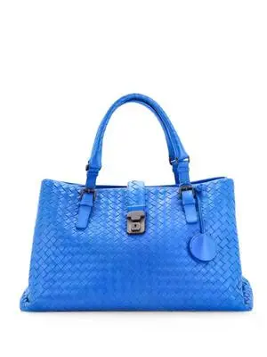 Bottega Veneta Roma Bag Intrecciato Nappa Medium Tote Bag - Blue