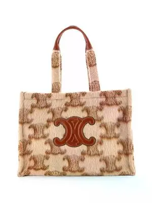 Celine Cabas Thais Triomphe Wool Large Tote Bag - Brown