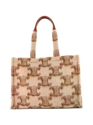 Celine Cabas Thais Triomphe Wool Large Tote Bag