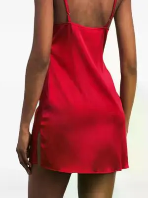 GILDA & PEARL Lace-trimmed Silk Satin Nightdress