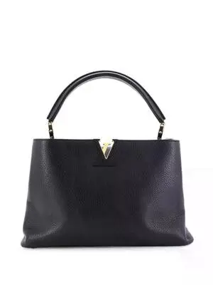 LOUIS VUITTON Capucines Bag Leather Mm Satchel - Black