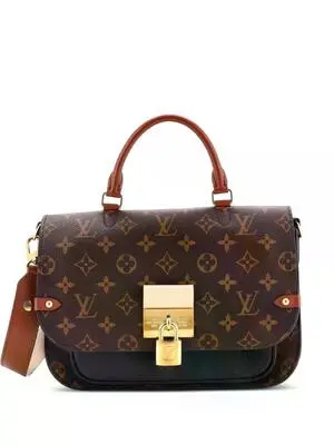 LOUIS VUITTON Vaugirard Monogram Canvas Leather Satchel - Black