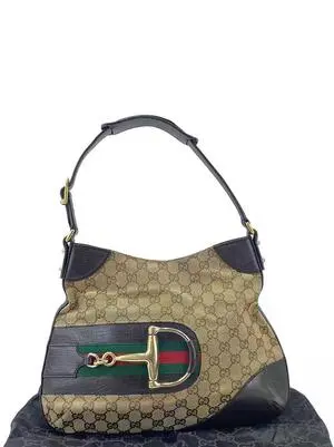 Gucci Sherry Line Horsebit Shoulder Bag - Neutrals