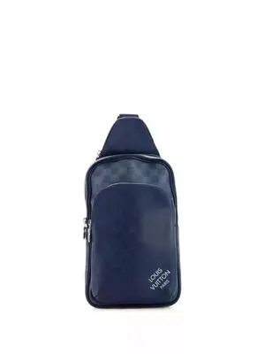 LOUIS VUITTON Avenue Sling Bag Nm Damier Graphite And Damier Infini Leather Shoulder Bag - Blue