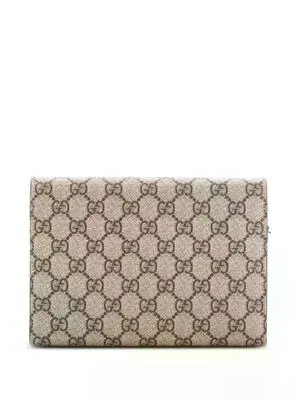 Gucci Dionysus Chain Wallet Gg Coated Canvas Small Crossbody Bag - Brown