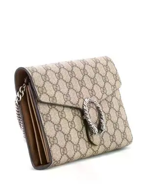 Gucci Dionysus Chain Wallet Gg Coated Canvas Small Crossbody Bag - Brown
