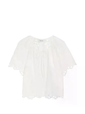 Matteau Broderie-anglaise Scalloped-edge Blouse - White
