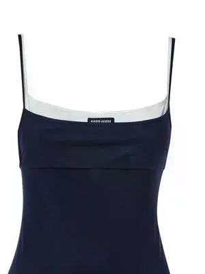 Miu Miu Layered-effect Square-neck Midi Dress