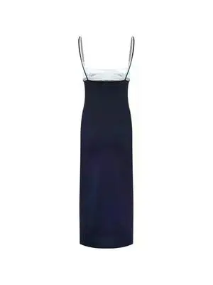 Miu Miu Layered Effect Square Neck Midi Dress