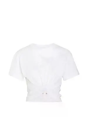 Rabanne Ring-detail Cropped T-shirt - White