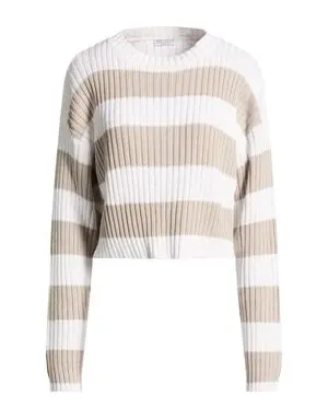Brunello Cucinelli Striped Crewneck Sweater - Beige