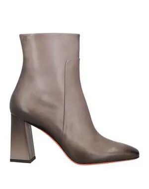 Santoni Woman Ankle Boots Black Size 9.5 Leather Grey