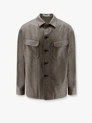 Tagliatore Calvin Pieddepoule Virgin Wool Shirt/jacket - Brown