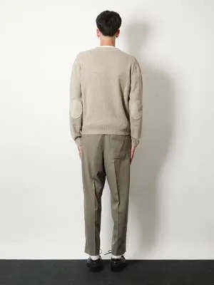 Bottega Veneta Cashmere Blend V-neck Cardigan With Intreccio Patch - Beige