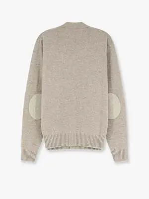 Bottega Veneta Cashmere Blend V-neck Cardigan With Intreccio Patch - Beige
