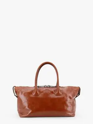 Miu Miu Shiny Leather Handbag With Embossed Lettering Logo