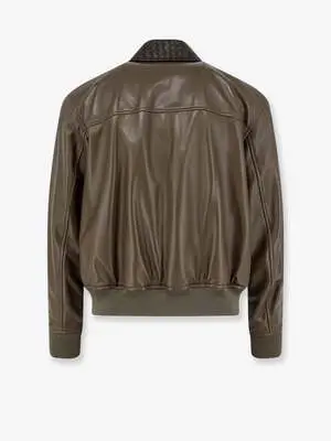 Bottega Veneta Leather Jacket With Ibntrecciato Detail