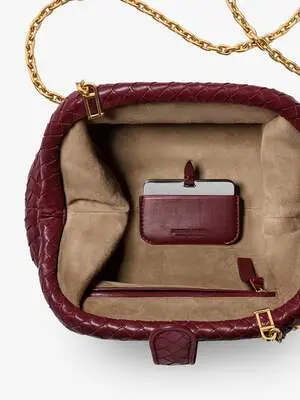 Bottega Veneta Lauren 1980 Intrecciato Leather Handbag - Purple