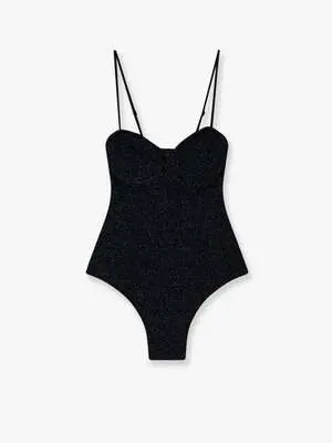 MC2 SAINT BARTH Medea Onepiece Lurex Fabric Swimsuit - Black